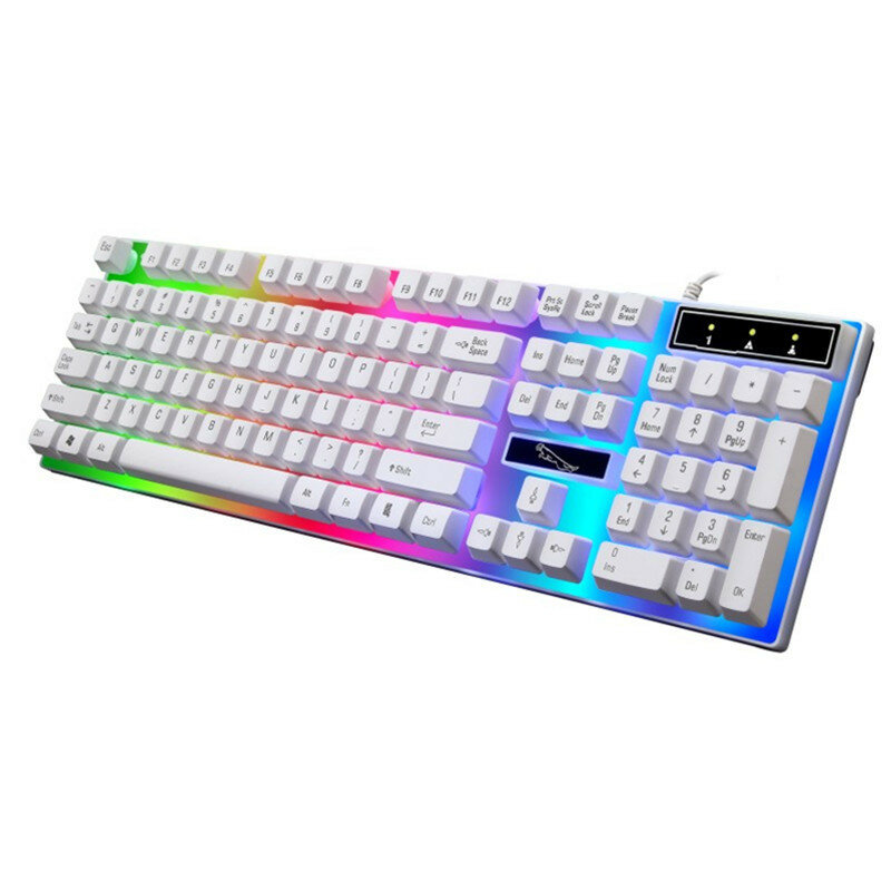 Клавиатура Chasing Light Leopard G21 с проводным USB для дома и офиса, с подсветкой, плавная механическая клавиатура с светящимся эффектом