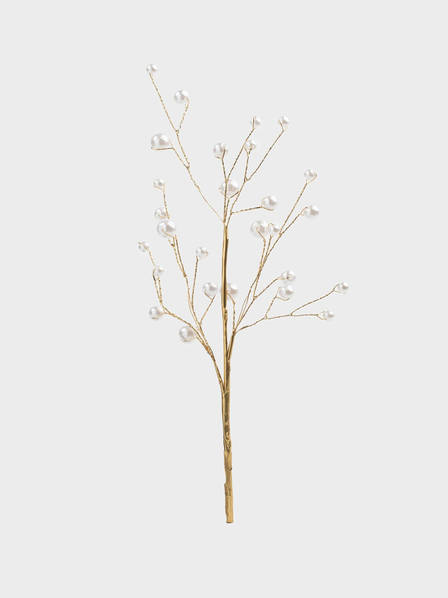 Ветка декоративная, 60 см, пластик/металл, шампань, Жемчужины, Balls decor, Kuchenland