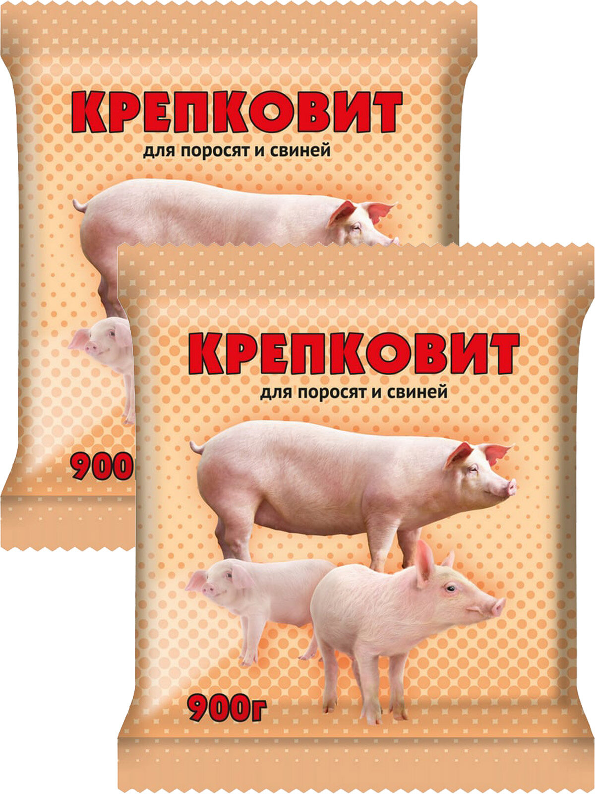 Крепковит, сухая кормовая добавка для поросят и свиней, 900 г х 2 шт
