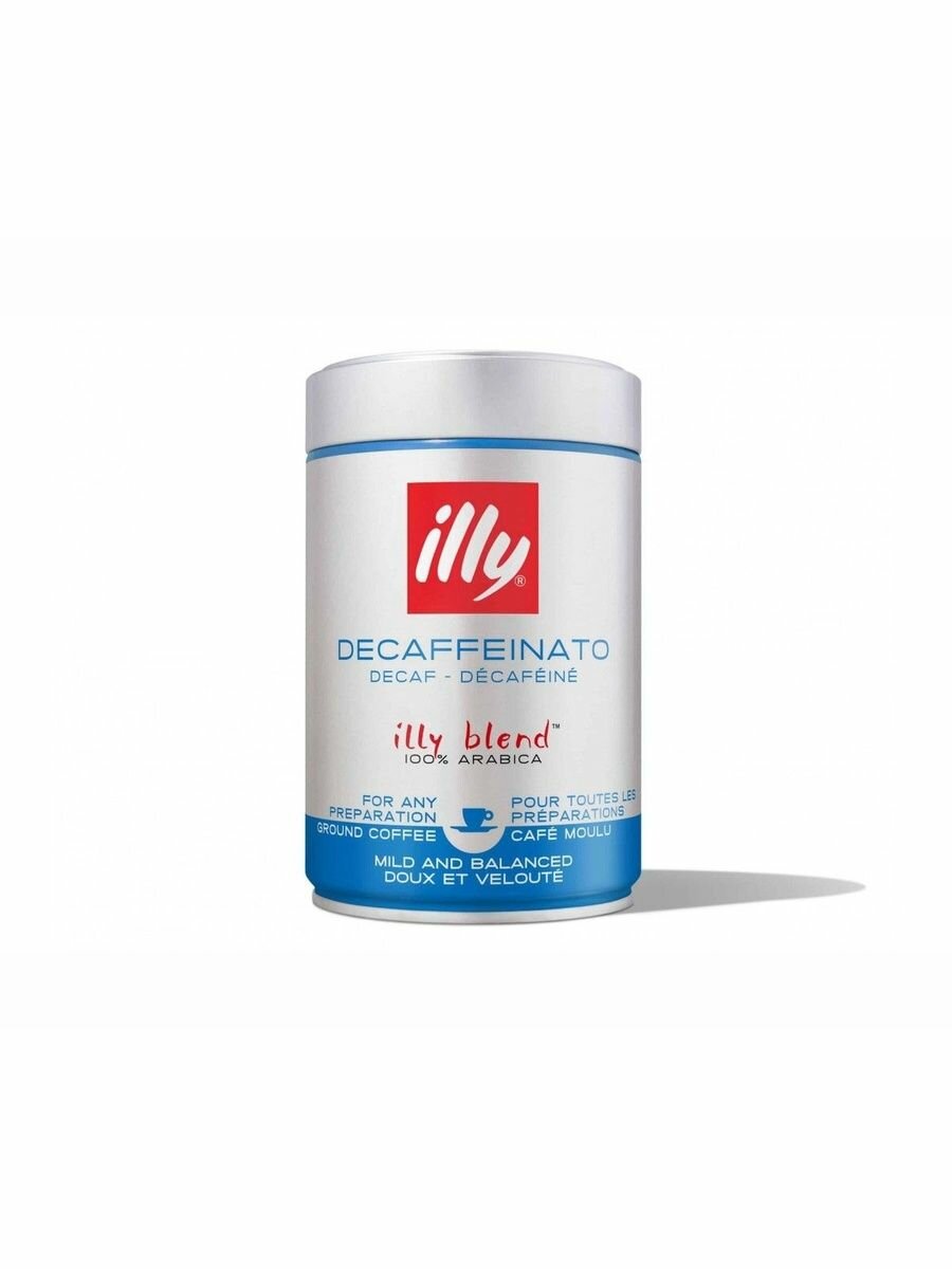 Кофе молотый illy "DECAFFEINATED GROUND", без кофеина, средняя обжарка, 250г