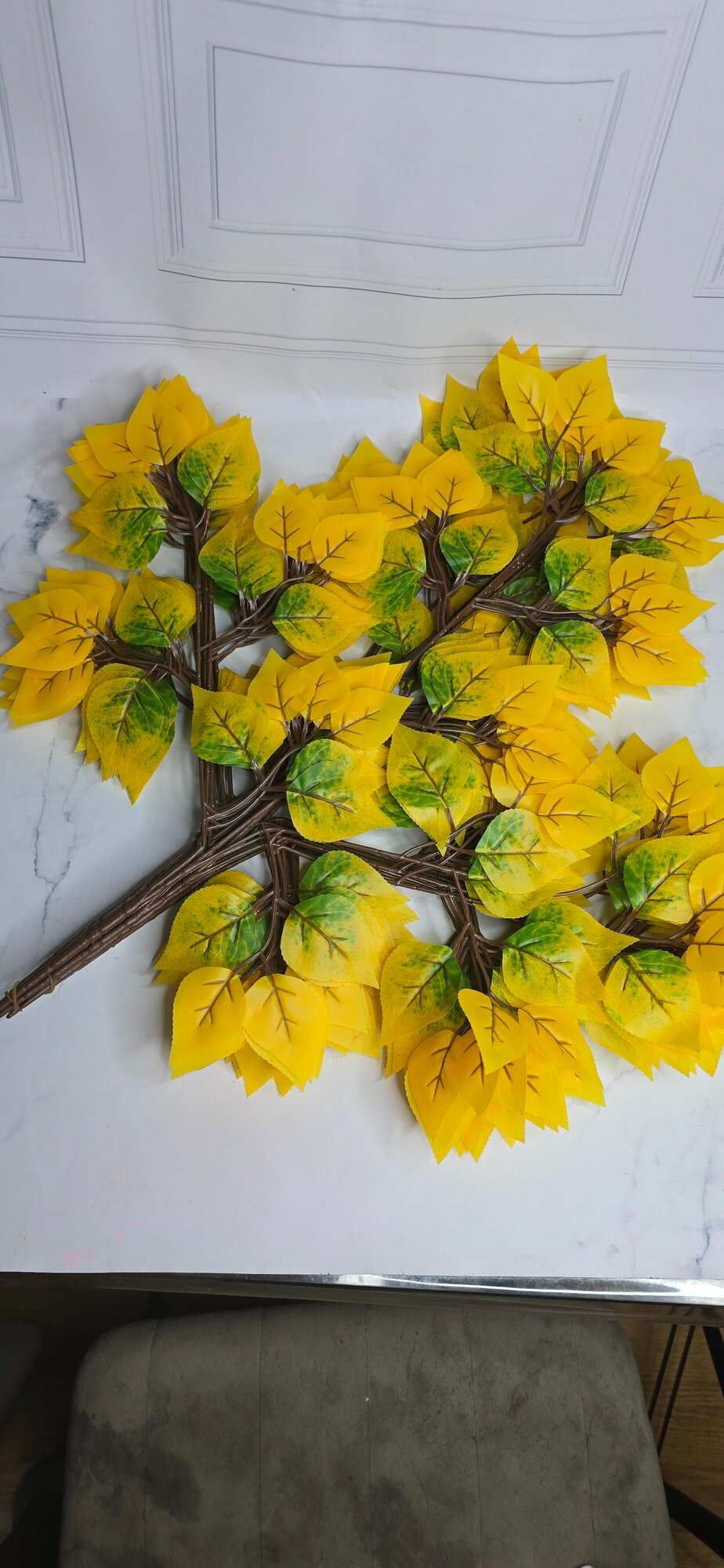 Искусственные ветки березы Holodilova, латексные, жёлтый цвет, 12шт.