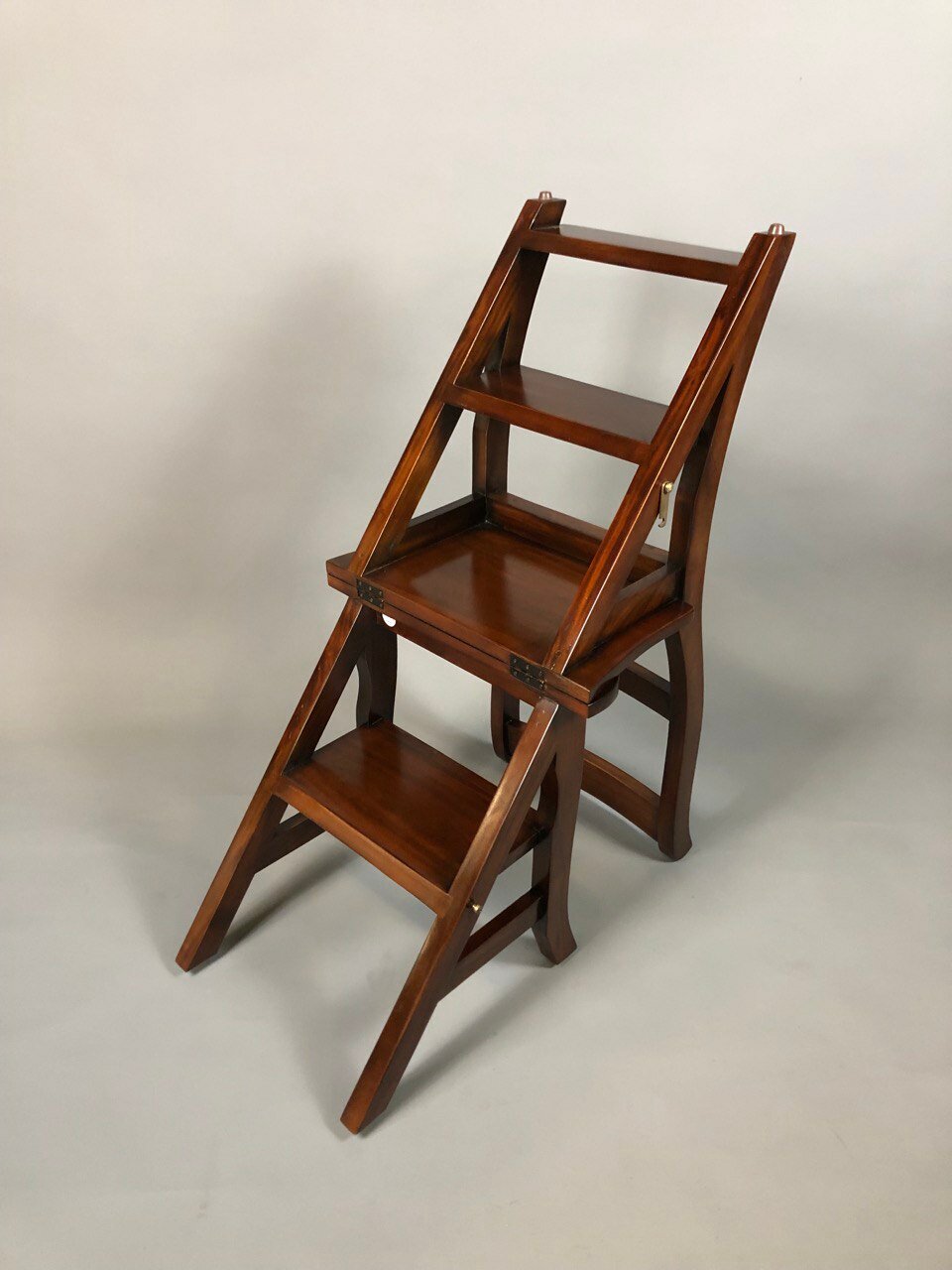 Стул-стремянка Domkorleone, для библиотеки, красное дерево (mahogany wood, цвет орех HP — фото 1