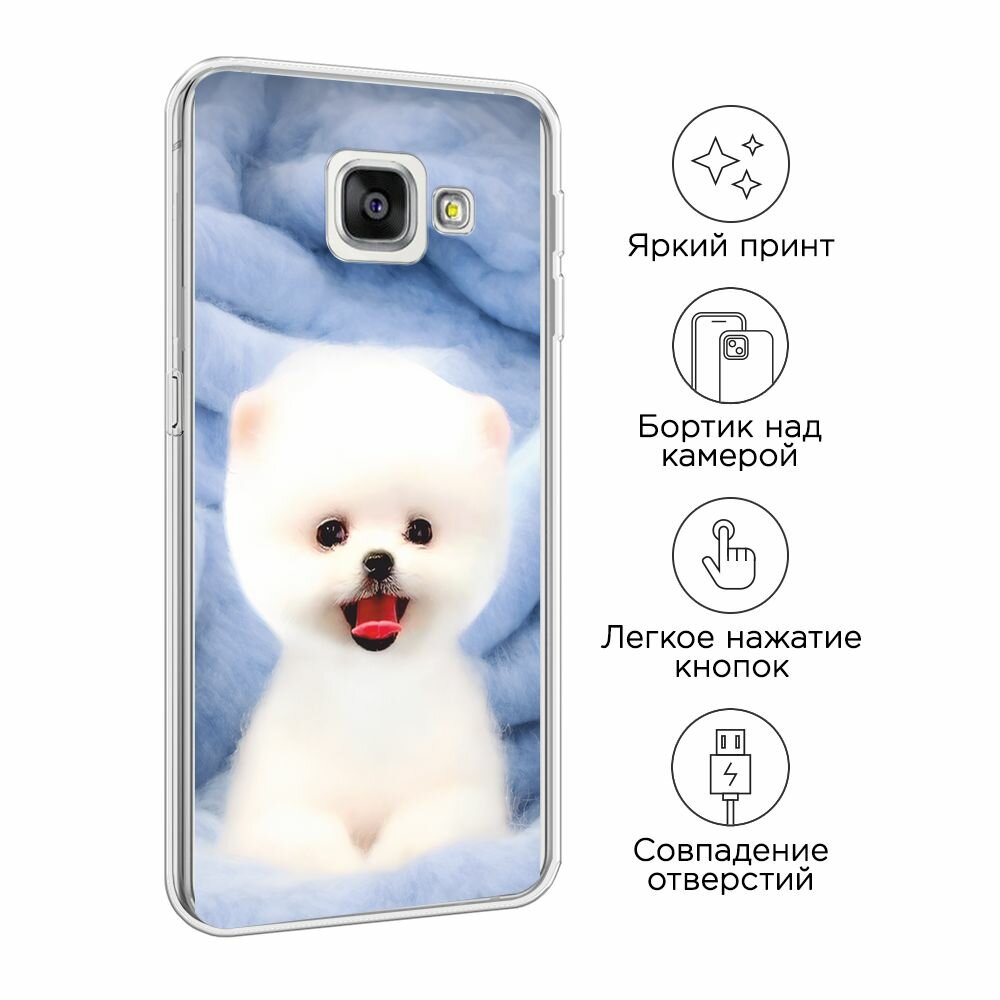 Чехол на Samsung Galaxy A3 2016 / Самсунг Галакси А3 2016 с принтом "Белый пёсик" — фото 1