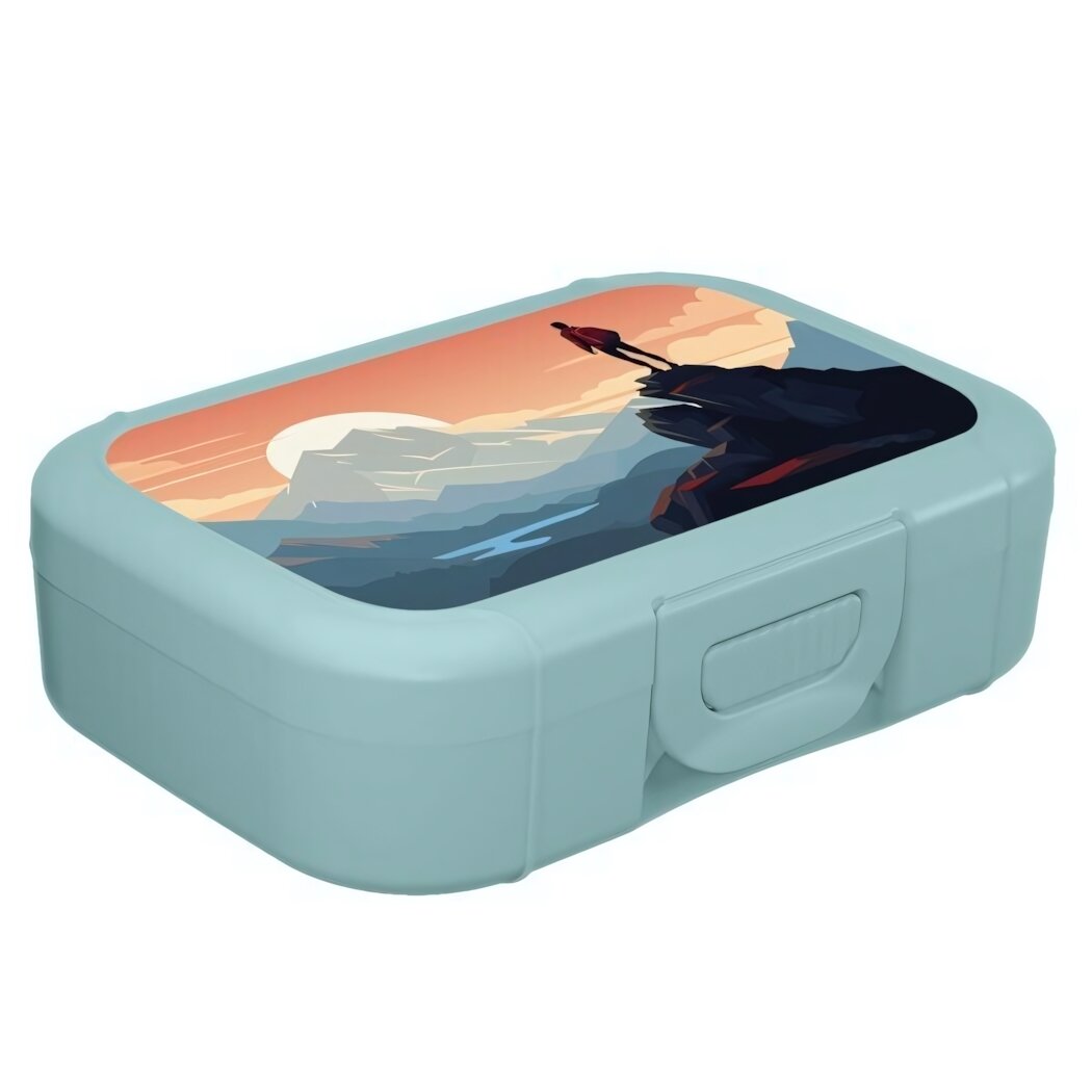 Ланч-бокс 0,85л с декором "Заряд природы", зеленый, полипропилен, замок-клипса