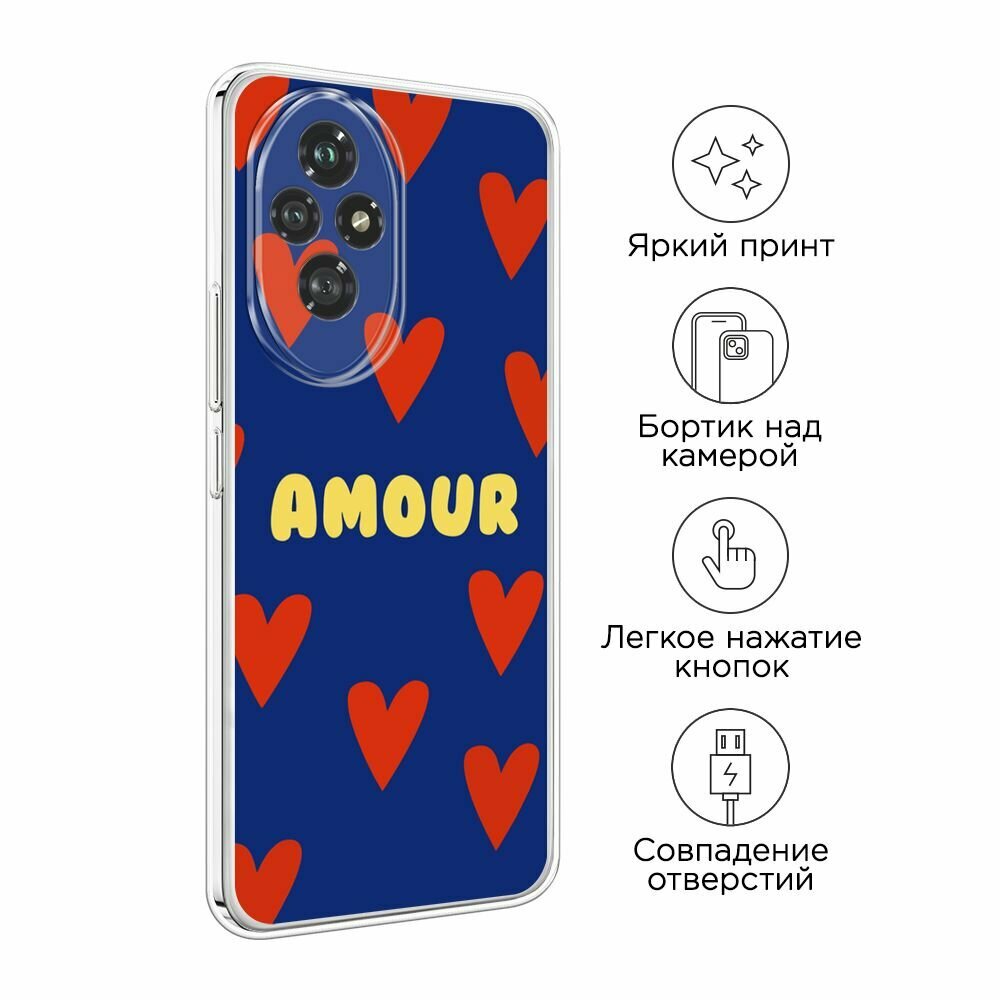 Чехол на Honor 200 / Хонор 200 с принтом "Amour art - 14 февраля" — фото 1