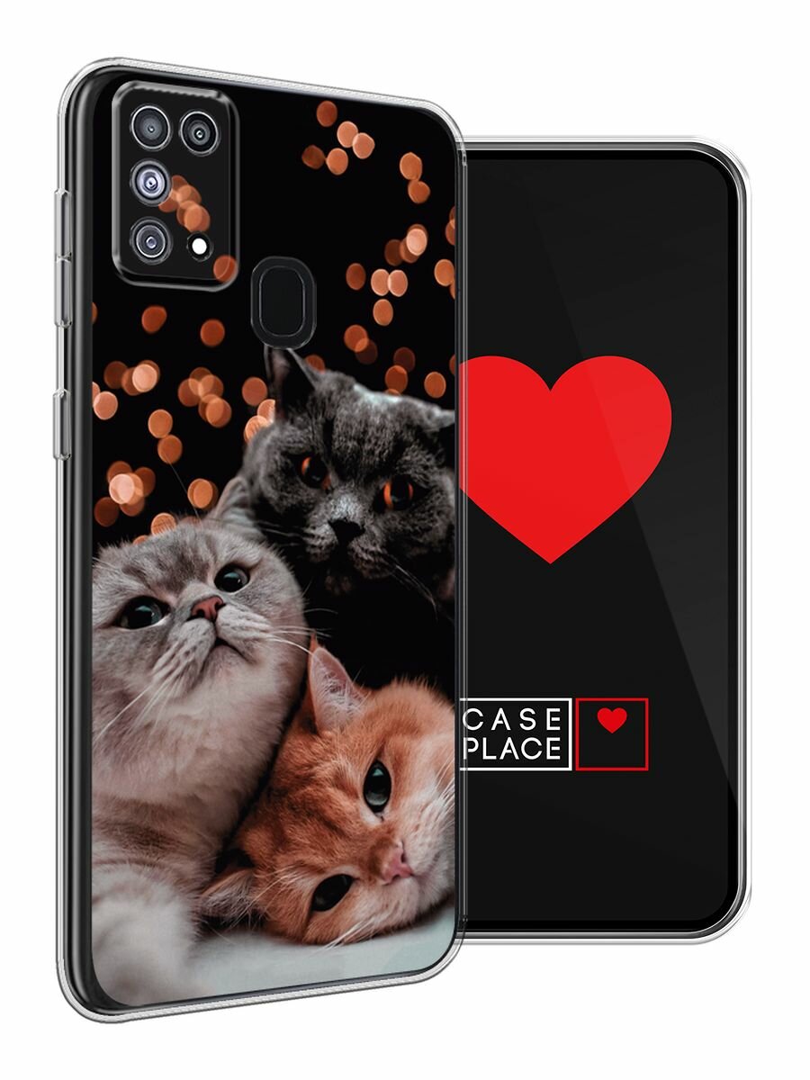 Чехол на Samsung Galaxy M31 / Самсунг Галакси М31 с принтом "Кошачьи обнимашки" — фото 1