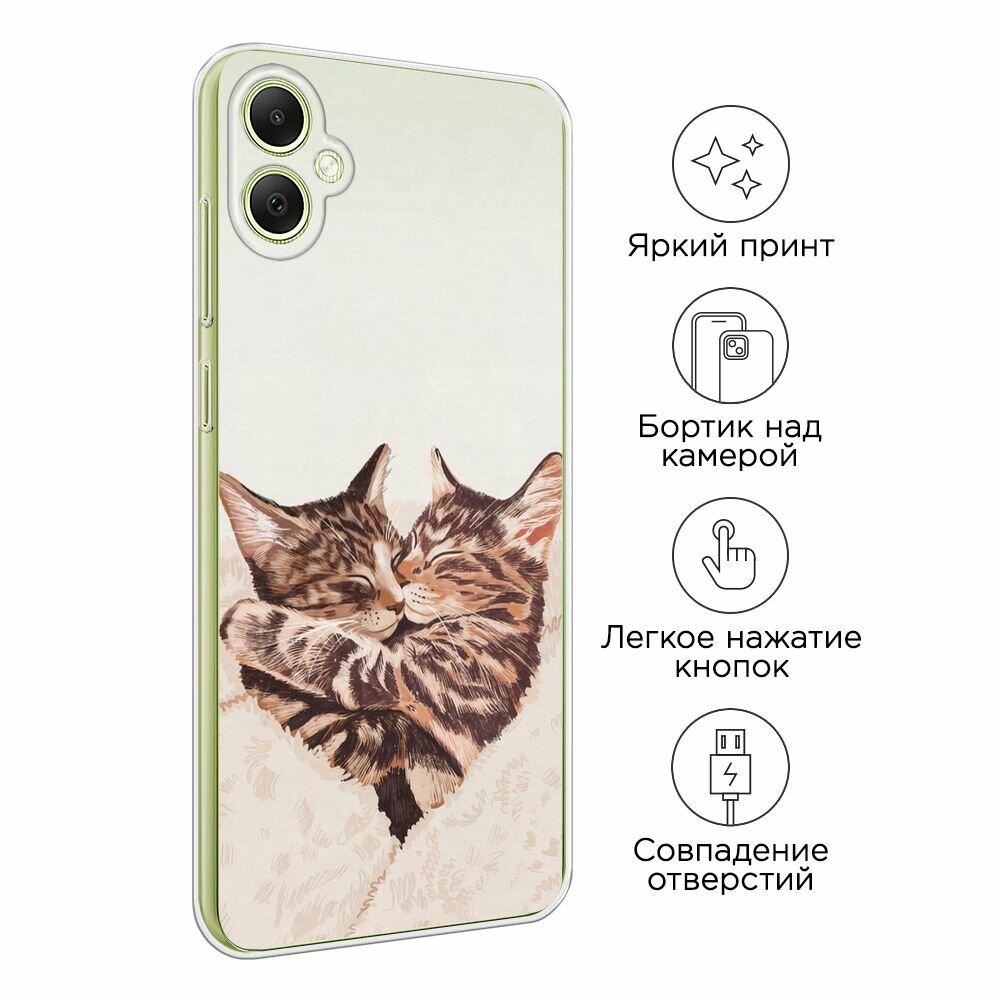 Чехол на Samsung Galaxy A05 / Самсунг Галакси A05 с принтом "Влюбленные котейки - 14 февраля" — фото 1