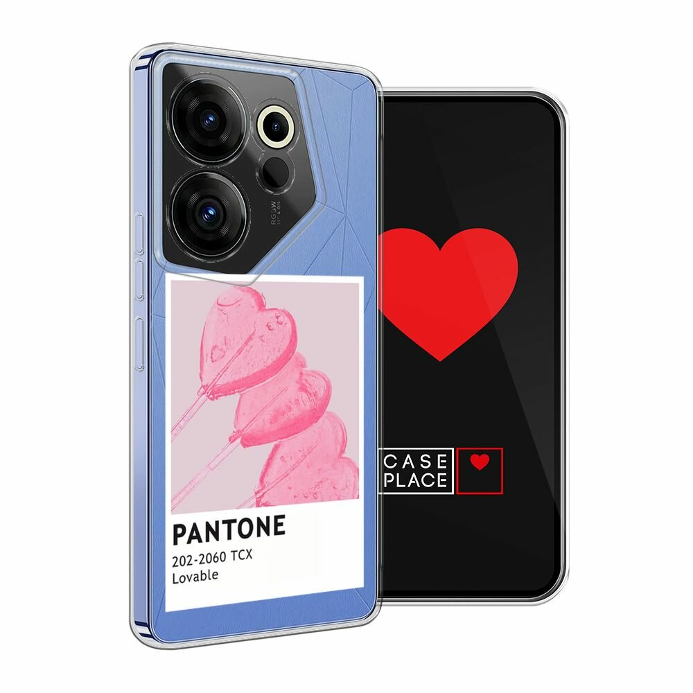 Чехол на Tecno Camon 20 Premier / Текно Камон 20 Премьер с принтом "Pantone Lovable 2 - 14 февраля", прозрачный — фото 1