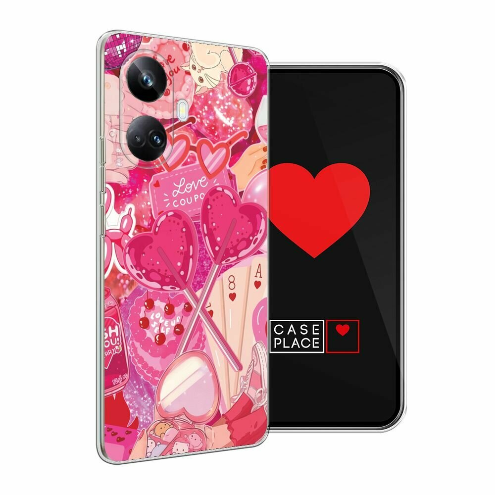 Чехол на Realme 10 Pro+ / Реалми 10 Про+ с принтом "Love coupon - 14 февраля" — фото 1