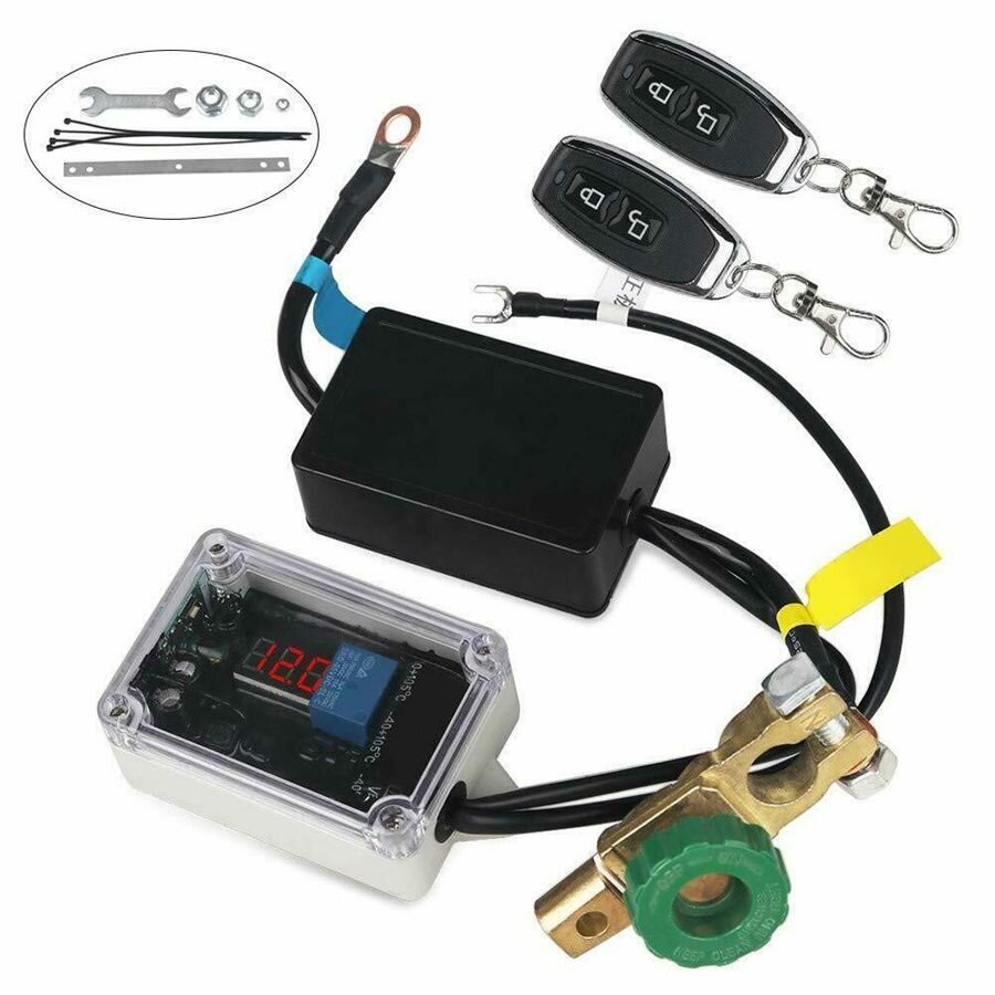 12 В Противоугонный Автомобильный Аккумулятор Источник Питания Master Kill Switch Беспроводной с Вольтметром