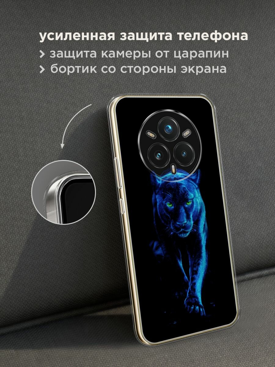 Чехол на Realme 14 Pro+ / Реалми 14 Про+ с принтом "Пантера в лунном свете" — фото 1