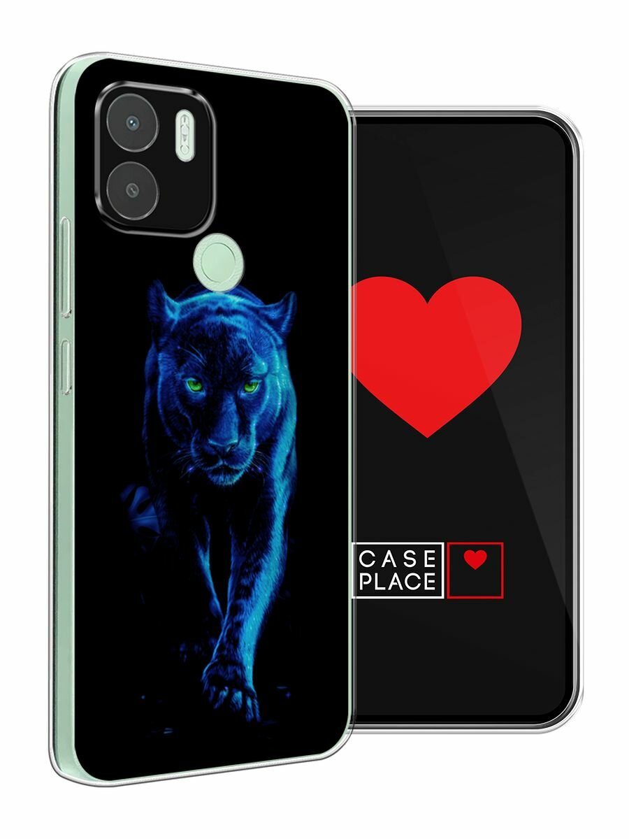 Чехол на Xiaomi Redmi A1+/Redmi A2+/Poco C51/C50 / Редми A1+ с принтом "Пантера в лунном свете" — фото 1