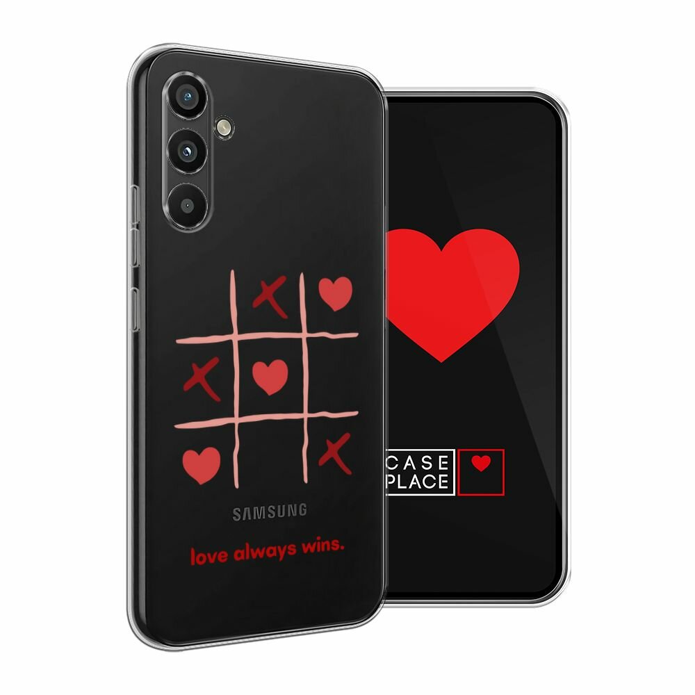 Чехол на Samsung Galaxy A34 / Самсунг A34 с принтом "love always wins - 14 февраля", прозрачный — фото 1