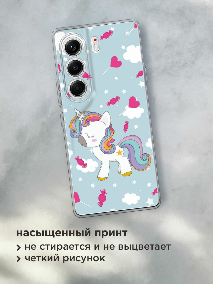 Чехол на Tecno Camon 40 Pro 5G / Текно Камон 40 Про 5G с принтом "Сладкий единорожек" — фото 1