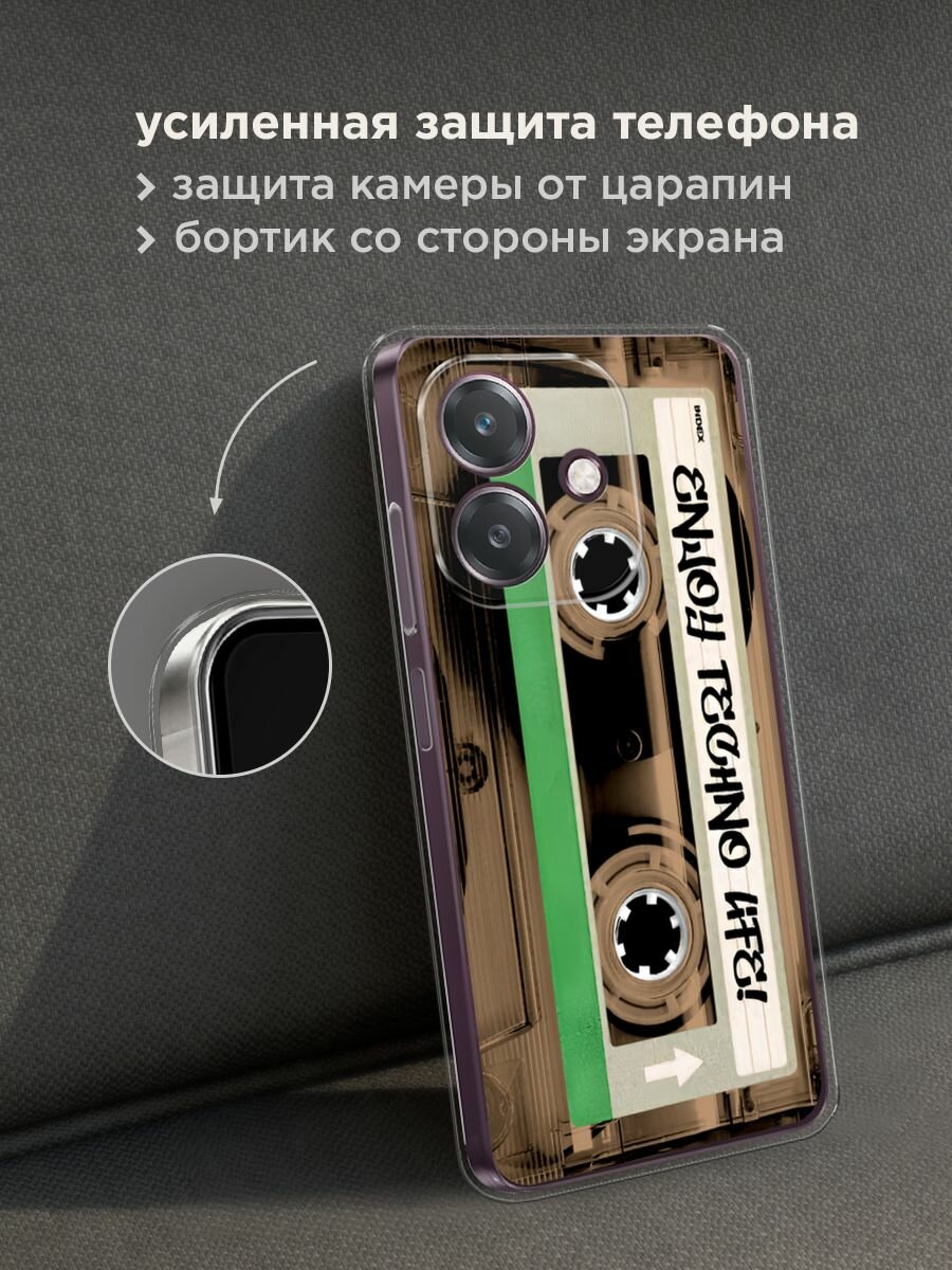 Чехол на Oppo A3/A3x / Оппо А3/A3x с принтом "Ретро кассета" — фото 1