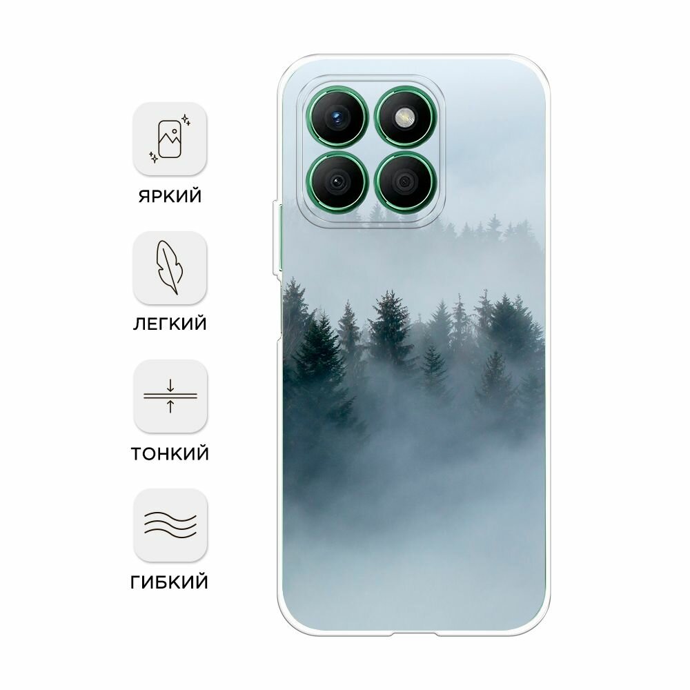Силиконовый чехол на Honor X8B / Хонор X8B с принтом Лес в тумане — фото 1