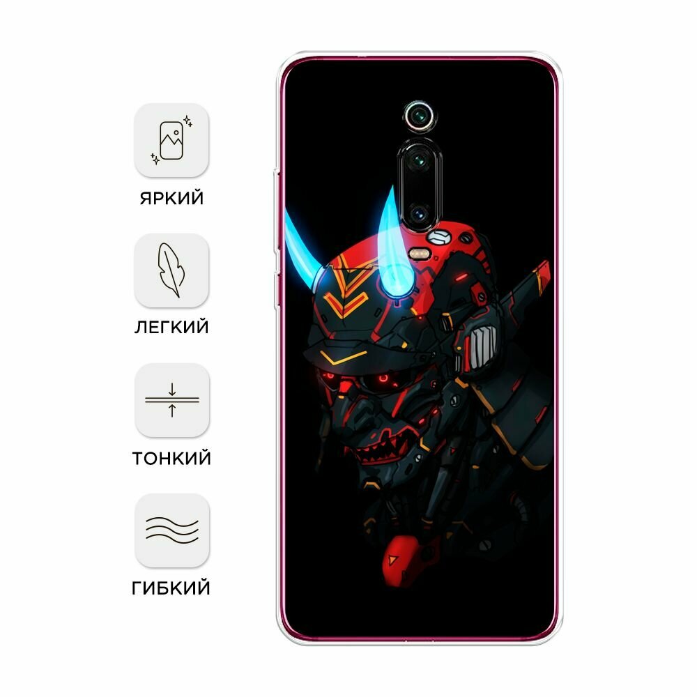 Чехол на Xiaomi Redmi K20/K20 Pro/Mi 9T/9T Pro / Сяоми Редми К20/K20 Pro/Mi 9T/9T Pro с принтом "Неоновый самурай" — фото 1