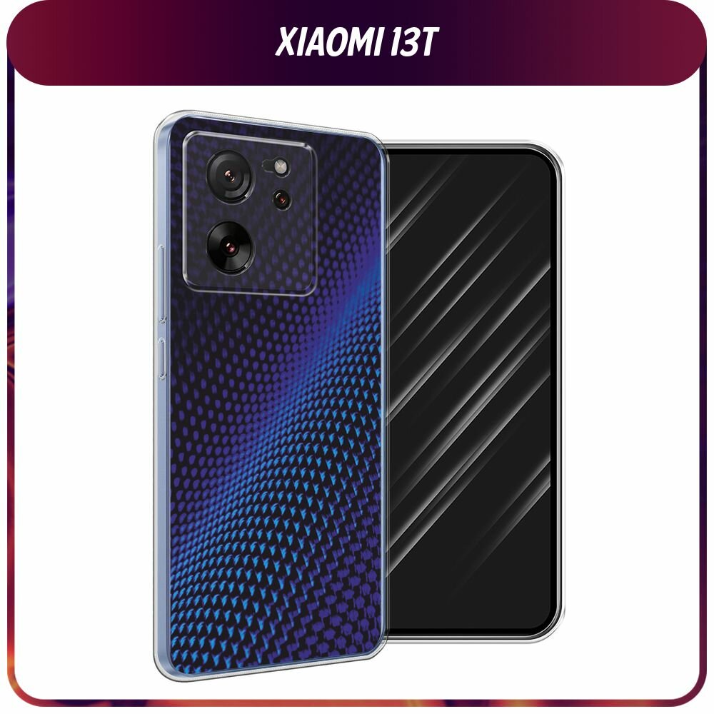 Силиконовый чехол на Xiaomi 13T / Сяоми 13T с принтом "Синий карбон"