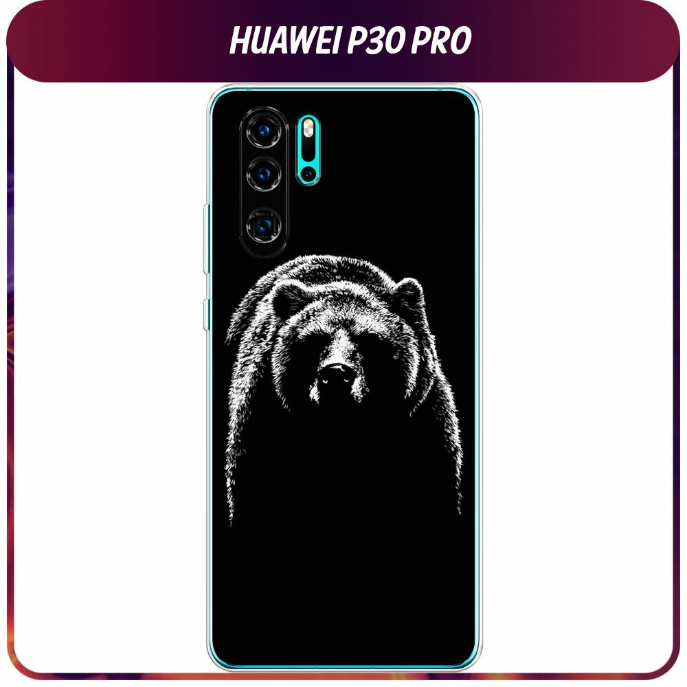 Чехол на Huawei P30 Pro / Хуавей П30 Про с принтом "Медведь в ночи"