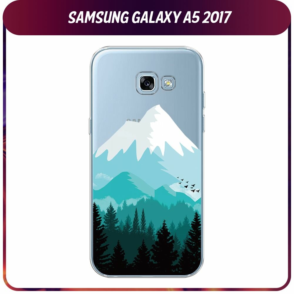 Чехол на Samsung Galaxy A5 2017 / Самсунг Галакси А5 2017 с принтом "Синяя снежная гора", прозрачный