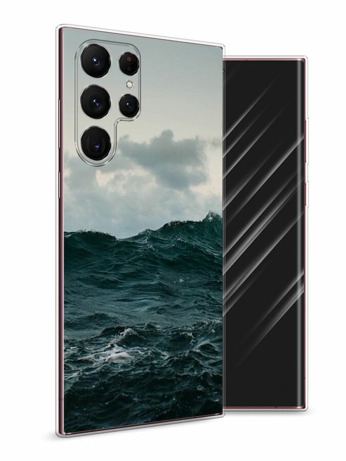 Чехол на Samsung Galaxy S22 Ultra / Самсунг Галакси S22 Ультра с принтом "Волны 11"