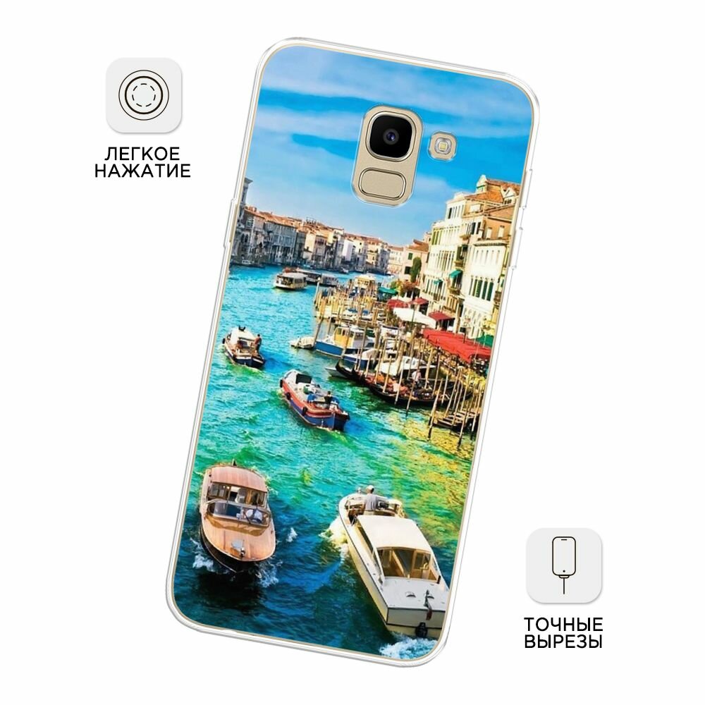 Чехол на Samsung Galaxy J6 2018 / Самсунг Галакси Джей 6 2018 с принтом "Каналы Венеции" — фото 1