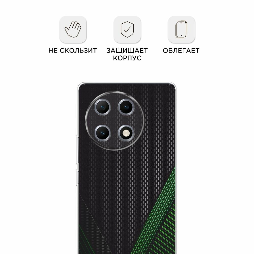 Чехол на Tecno Camon 30S / Текно Камон 30S с принтом "Зеленый карбон" — фото 1