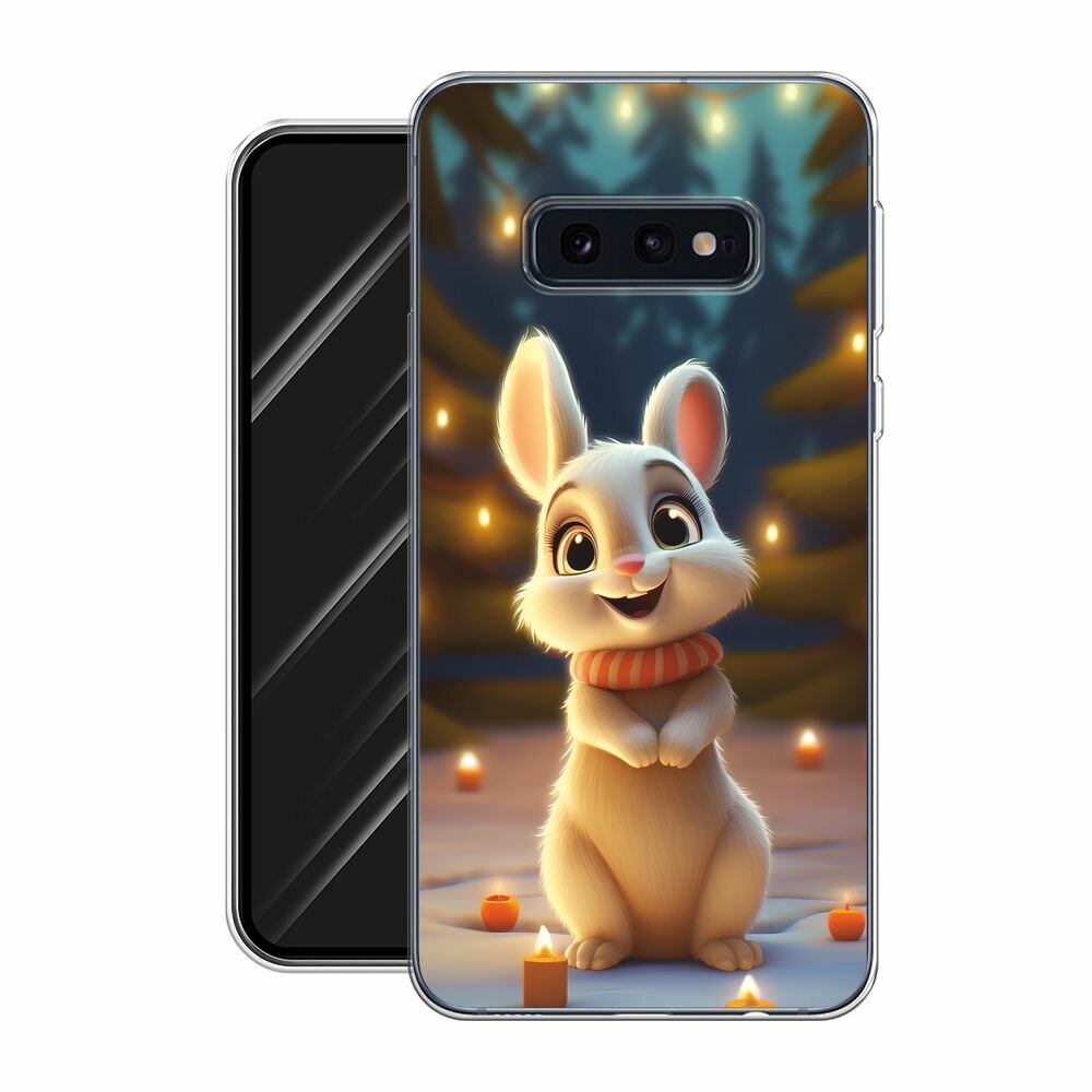 Чехол на Samsung Galaxy S10E / Самсунг Галакси S10E с принтом "Кролик среди свечей" — фото 1