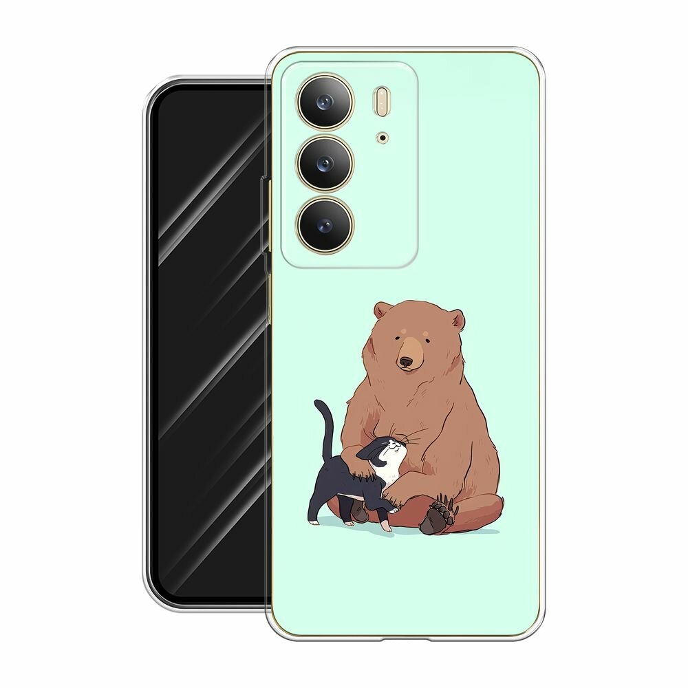 Чехол на Realme C75 4G / Реалми C75 4G с принтом "Медведь и кошка дружба" — фото 1