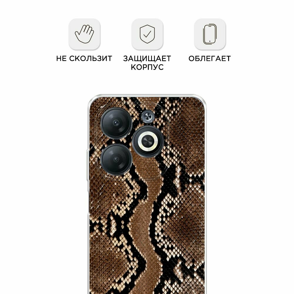 Чехол на Infinix Smart 8/8 HD/HOT 40i / Инфиникс Смарт 8/8 HD/HOT 40i с принтом Кожа питона — фото 1