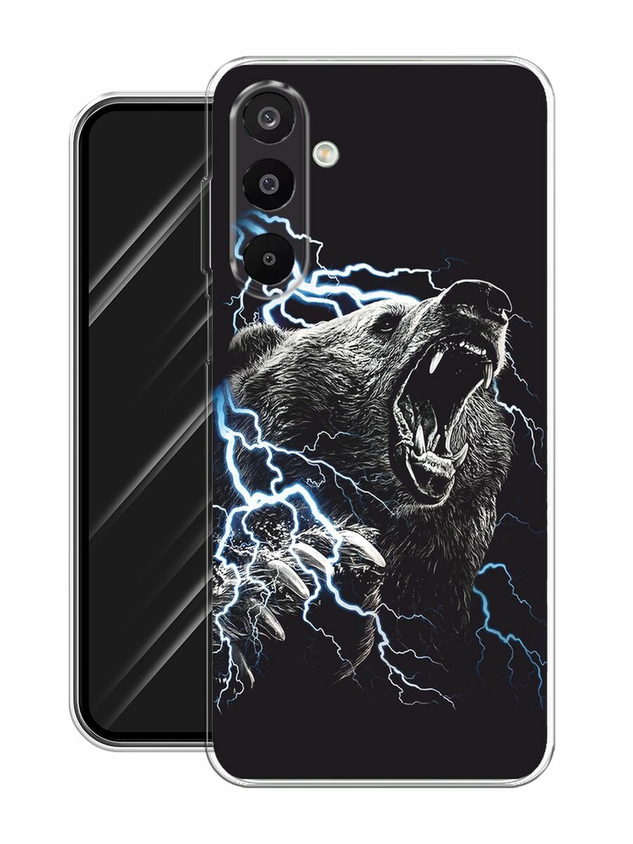Чехол на Samsung Galaxy M16 / Самсунг Галакси М16 с принтом "Гроза и медведь" — фото 1