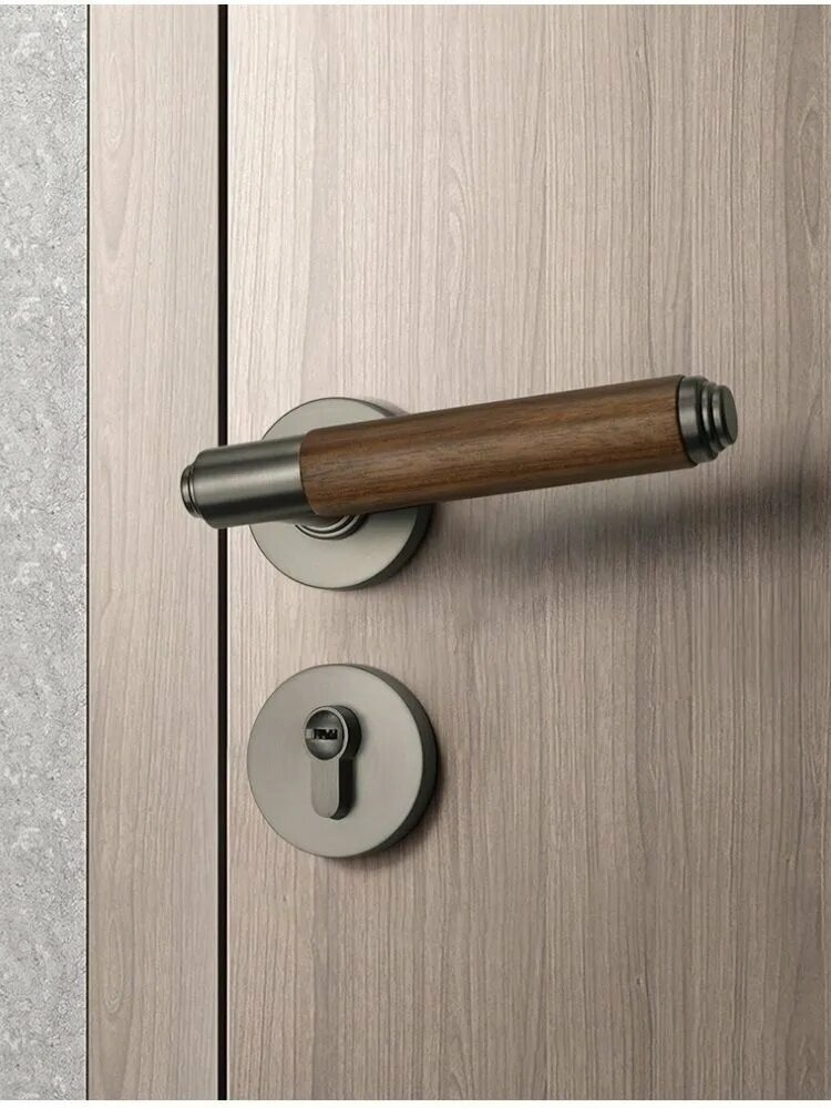 Дверные ручки с защелками, ретро в европейском стиле, бесшумные, полный комплект, 2 ручки + 3 петли + 1 дверной стопор