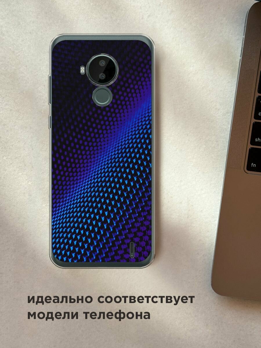 Силиконовый чехол на Nokia C30 / Нокия C30 с принтом "Синий карбон" — фото 1