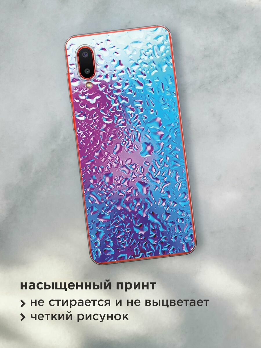 Чехол на Samsung Galaxy A02 / Самсунг Галакси А02 с принтом "Капли на стекле" — фото 1