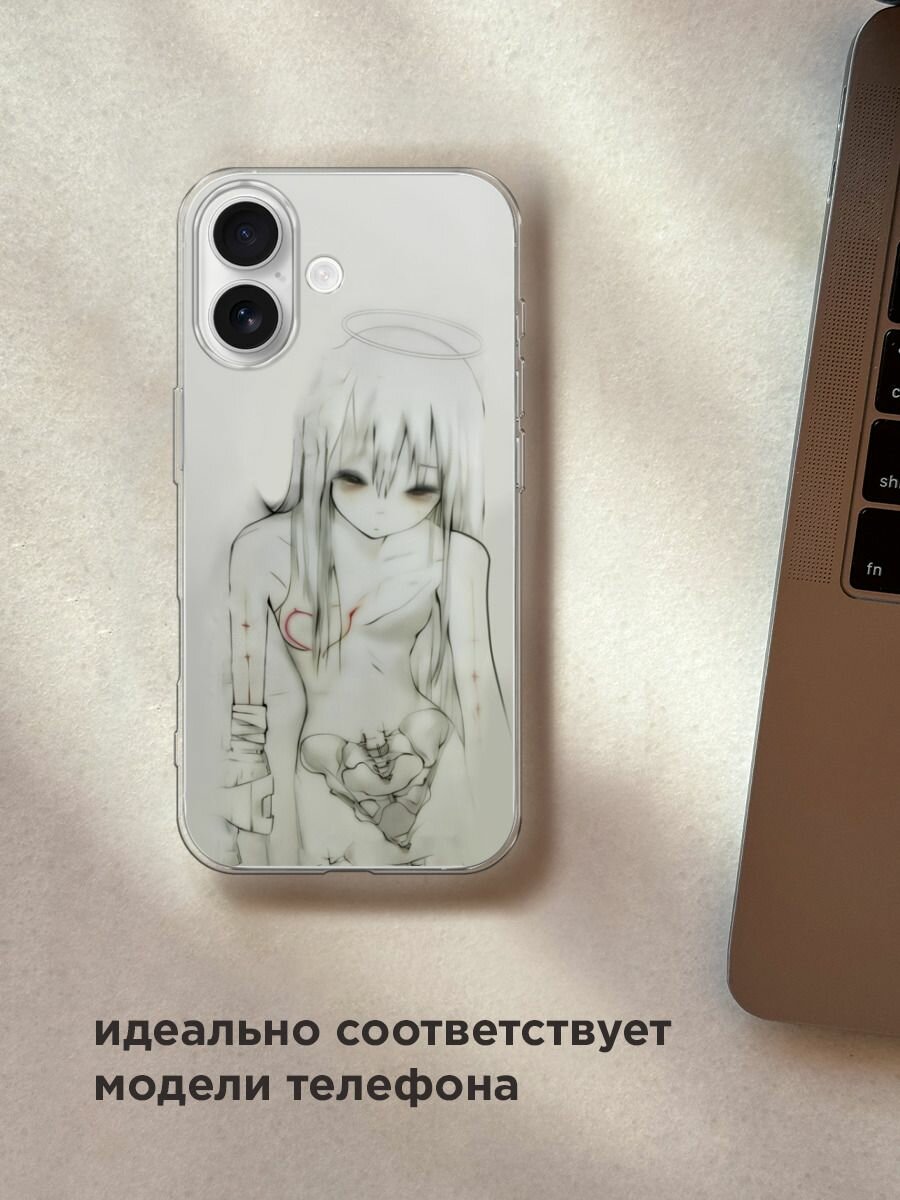 Чехол на Apple iPhone 17 / Айфон 17 с принтом "Аниме рисунок чёрно-белый" — фото 1