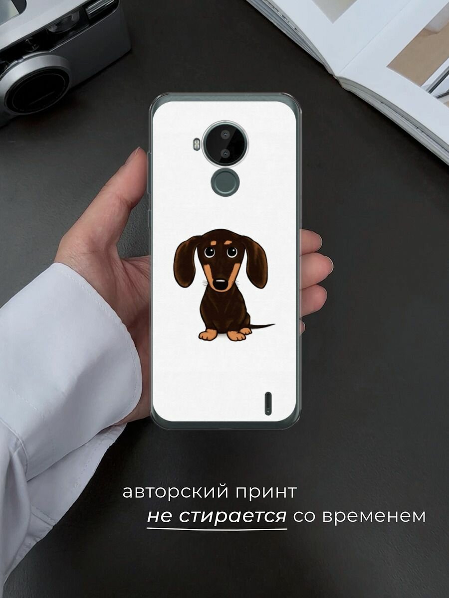 Силиконовый чехол на Nokia C30 / Нокия C30 с принтом "Маленькая такса" — фото 1