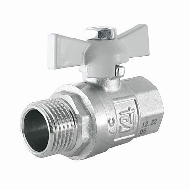 Кран шаровой 1/2" ВН бабочка никелированный, STI