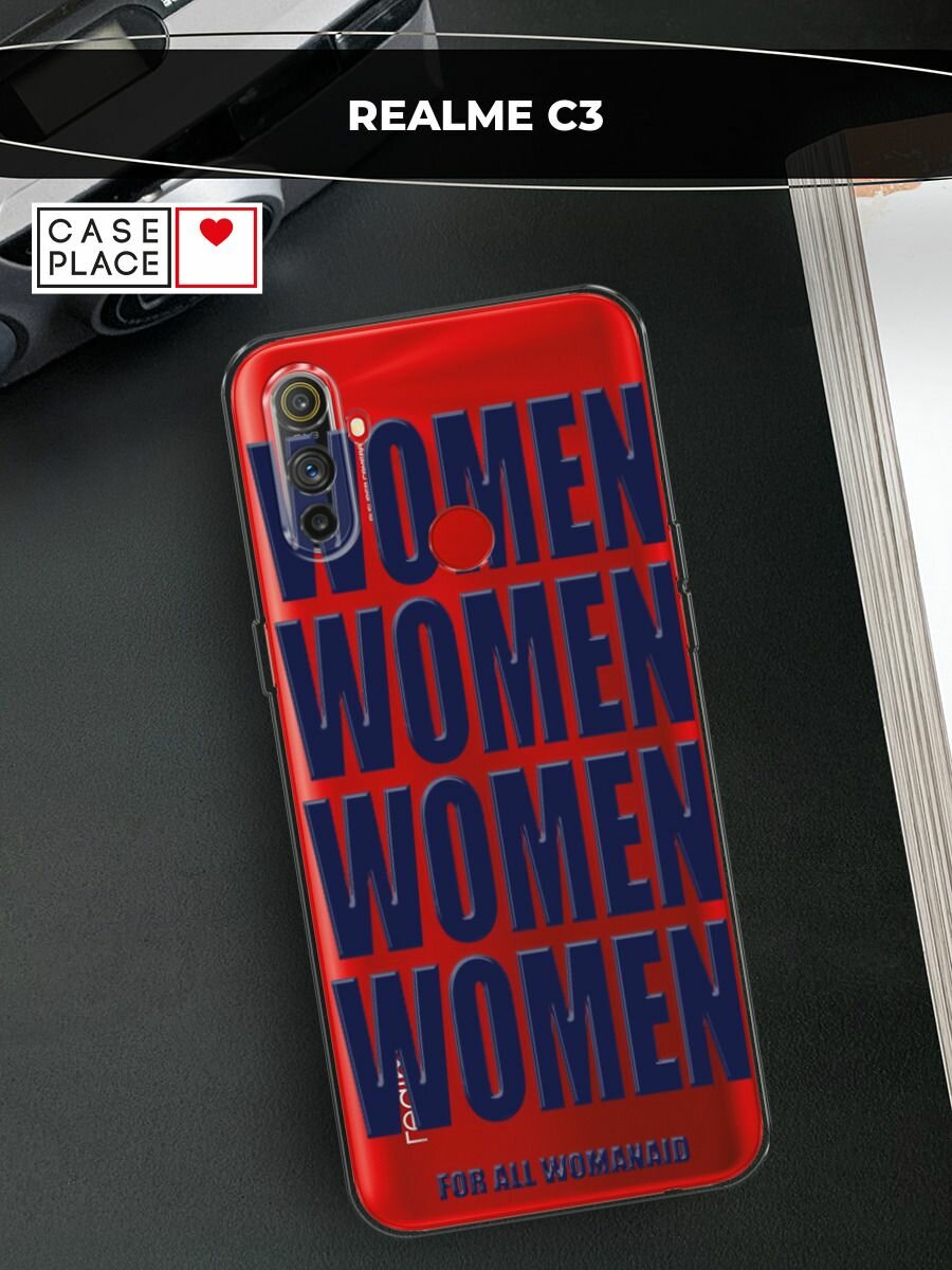 Силиконовый чехол на Realme C3 / Реалми C3 с принтом Woman blue