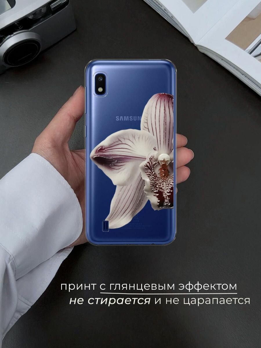 Чехол на Samsung Galaxy A10 / Самсунг Галакси А10 с принтом Белая орхидея — фото 1