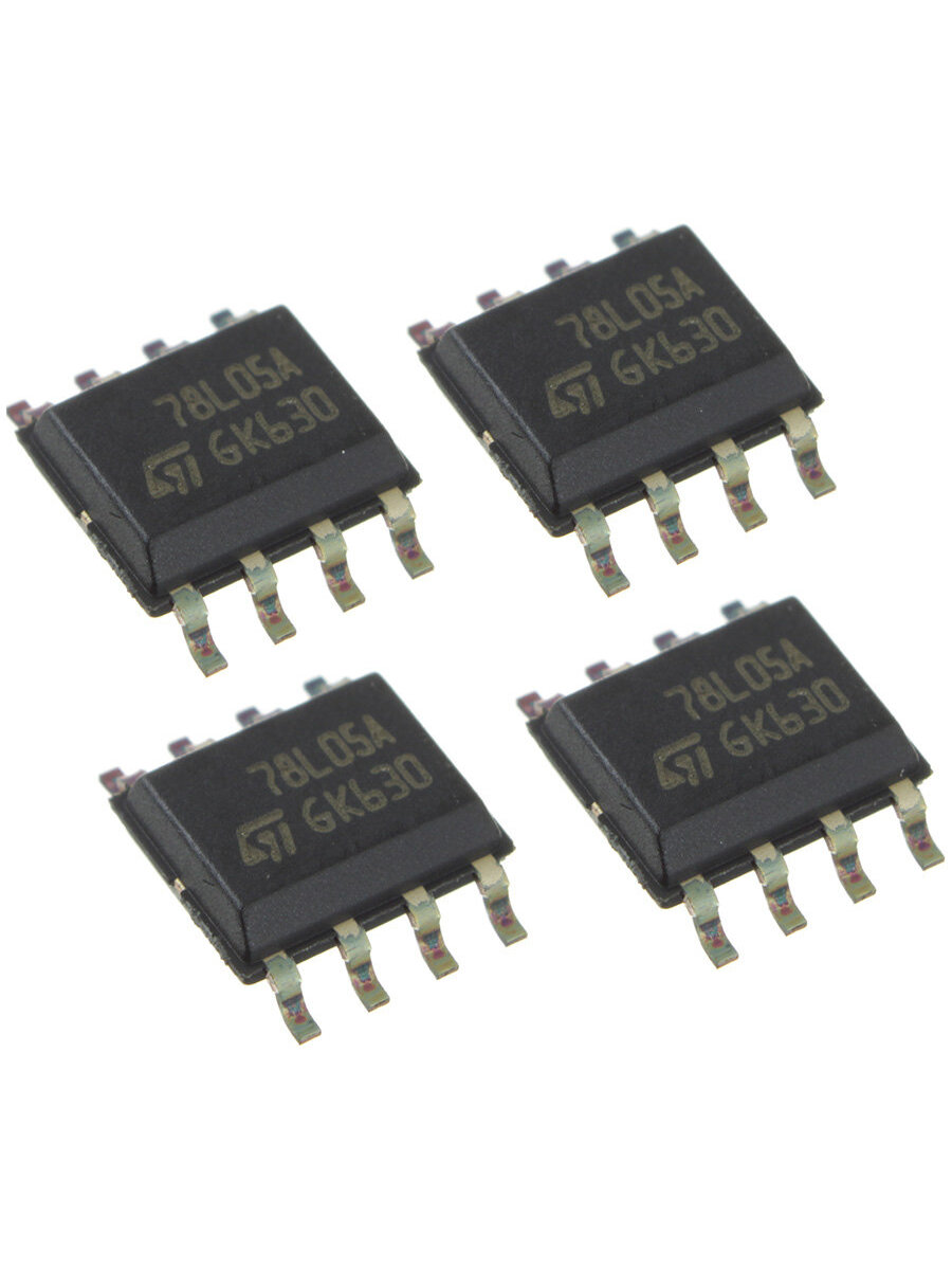 Микросхема L78L05ACD13TR SO8 STM (упаковка 8шт) 5В 0.1А