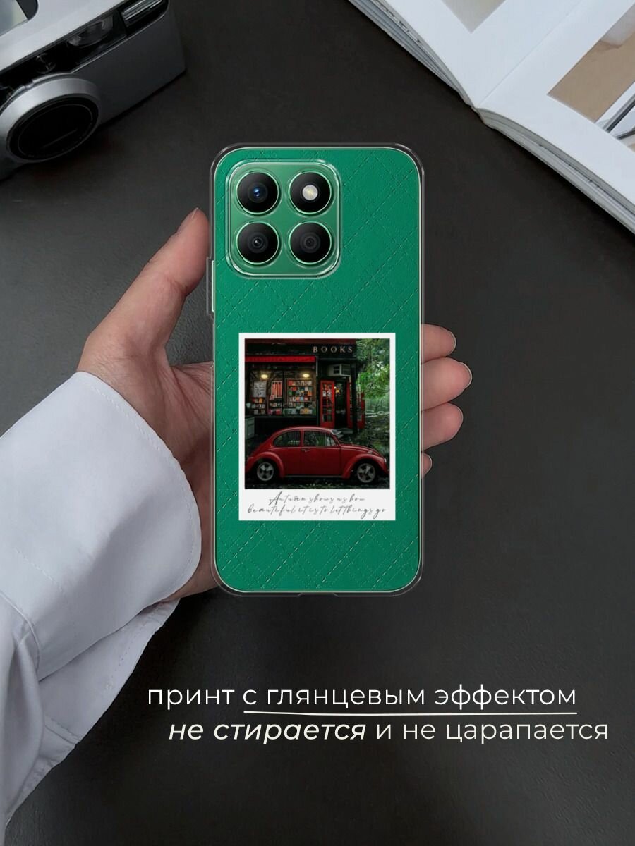 Чехол на Honor X8B / Хонор X8B с принтом Осенний палароид красный — фото 1