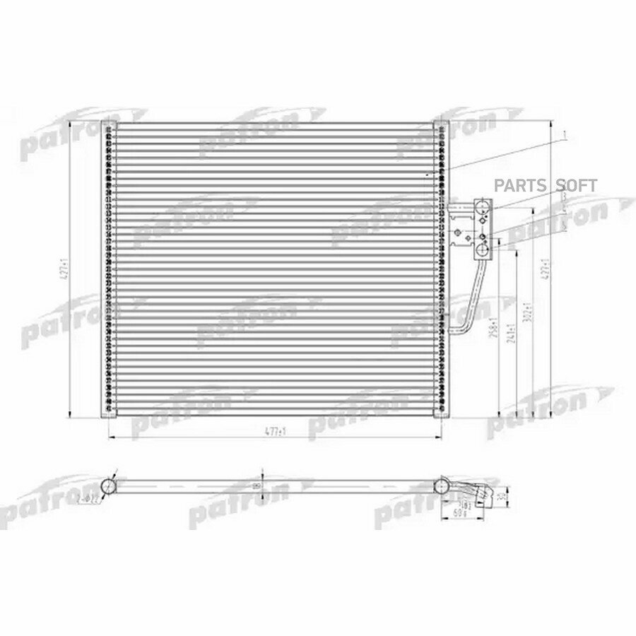 Радиатор кондиционера паяный BMW: E39, E39 Touring 95-97 от официального дистрибьютора, PATRON, артикул PRS1054