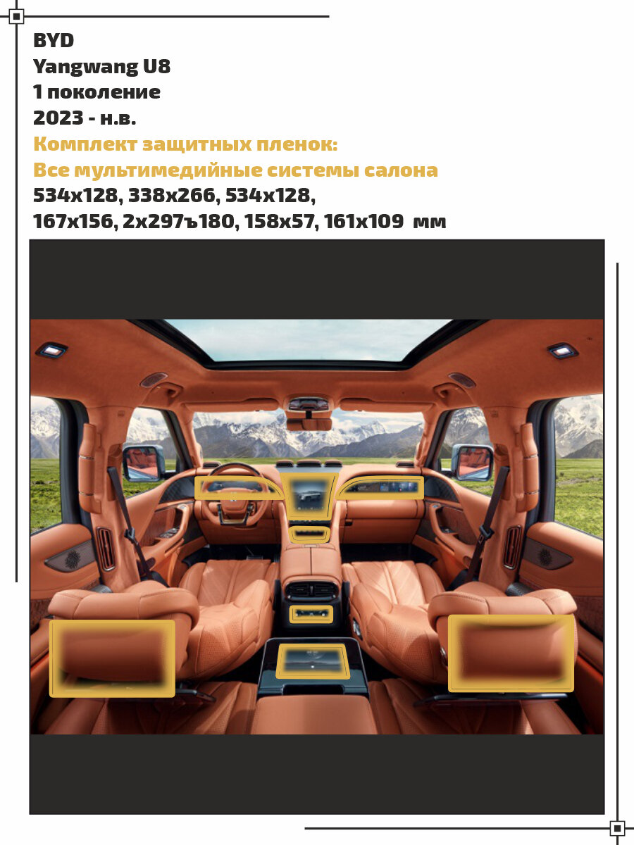 Пленка статическая EXTRASHIELD для BYD Yangwang U8 - Комплект защитных пленок - глянцевая - GP-BY-U8-01