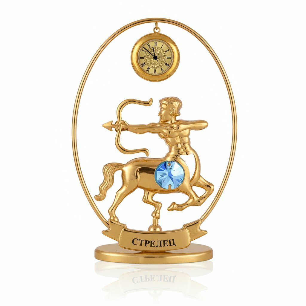 Фигурка с часами Знак Зодиака - Стрелец A2100521 Crystal Temptations, Металл, кристалл