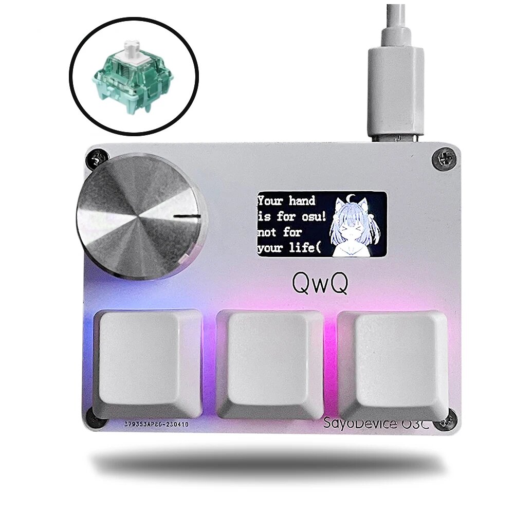 SayoDevice OSU O3C Rapid Trigger Gateron Jade Pro Магнитный переключатель Мини-музыкальная игровая клавиатура Набор ключей по индивидуальному заказу для Geometry Dash