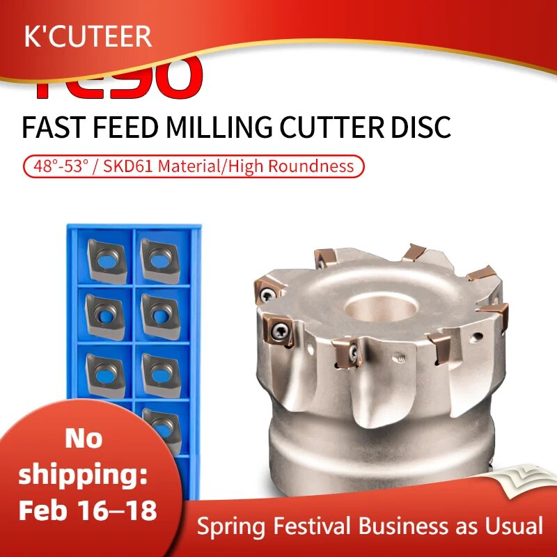 TE90-40-16-6T TE90-63-22-8T Двусторонняя фреза с быстрой подачей и открытым грубым плечом, лезвие 4NKT, прямоугольная фреза под углом 90 градусов NO Cutter head, 4NKT060308R H01