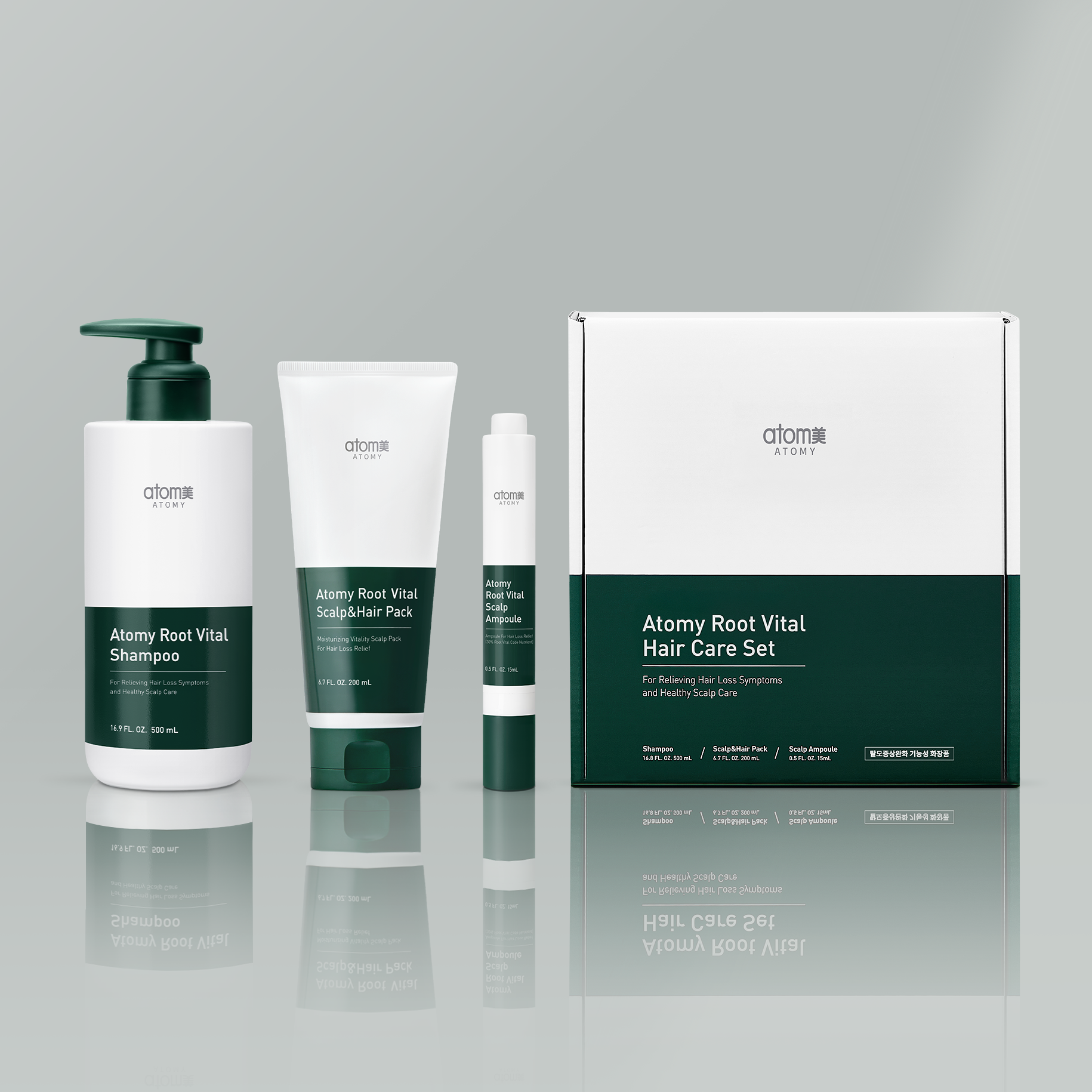 Набор из 3х средств для ухода за кожей головы и волосами Рут Вайтал от Атоми/Atomy Root Vital Hair Care Set, Корея