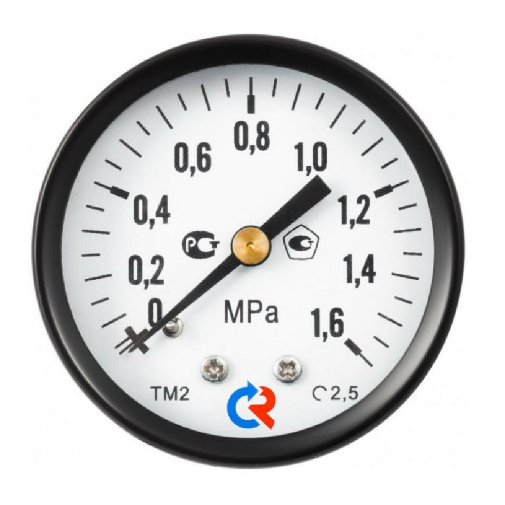 Манометр Росма ТМ-210Т.00 (0-1MPa) M12x1.5 2.5 общетехнический 50мм, тип - ТМ-210Т, осевое присоединение, 0-1МПа, резьба M12x1.5, класс точности 2.5