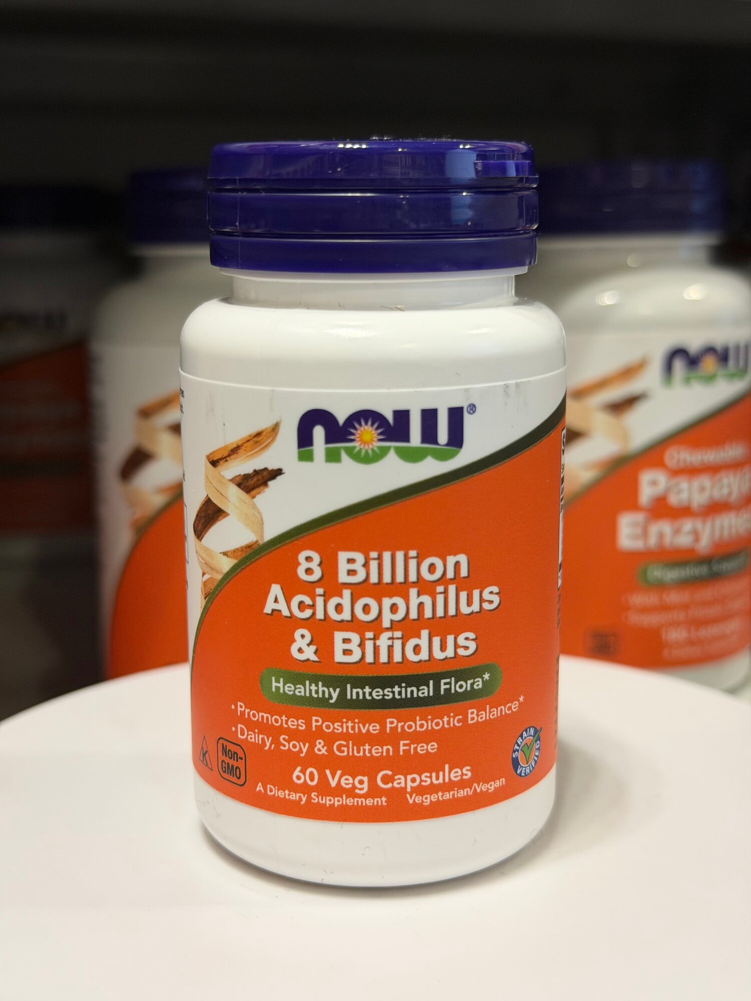 NOW 8 Billion Acidophilus & Bifidus пробиотик с ацидофилус и бифидобактериями для кишечника и иммунитета, 60 капсул