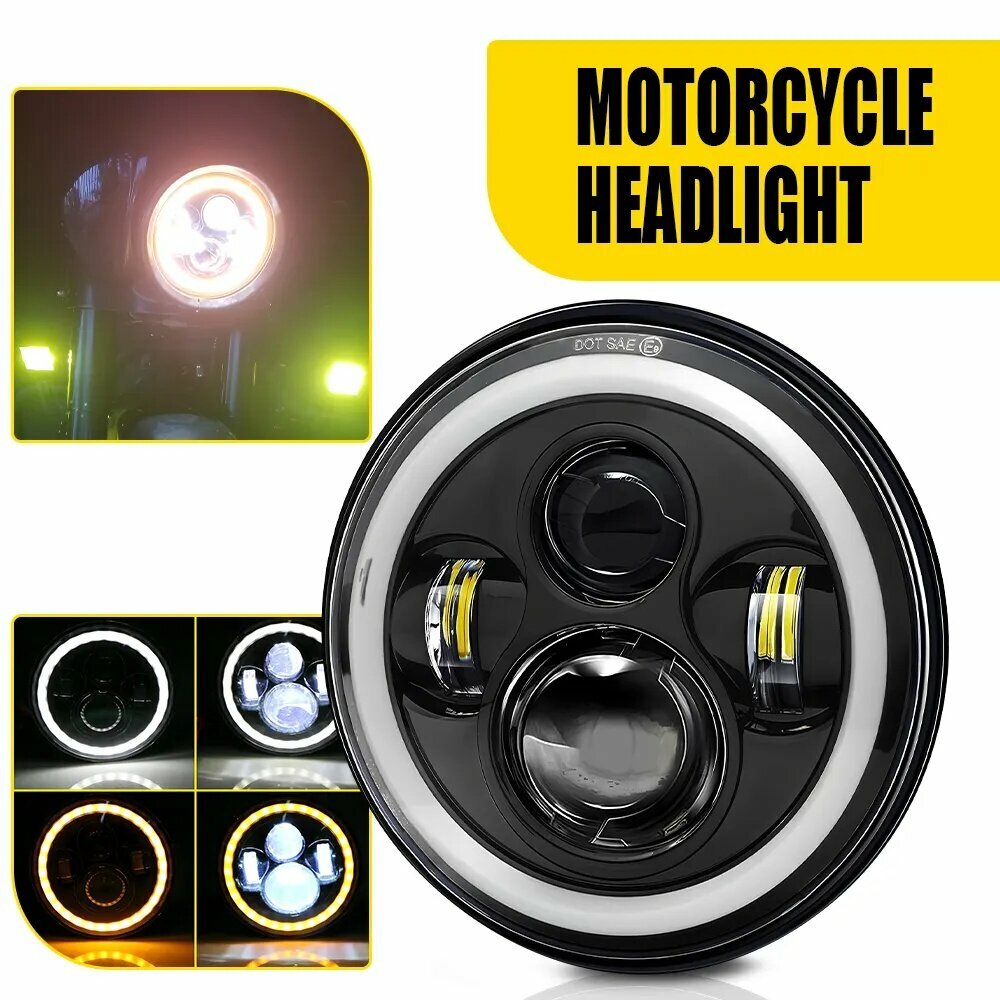 AUXITO светодиодная фара на мотоцикл ИЖ, Урал,7 дюймов,12в